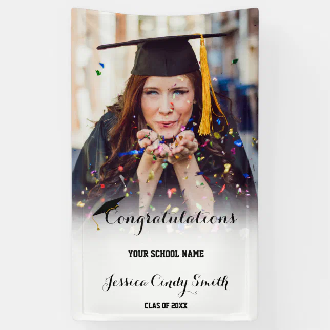 Congratulations Vertical Photo Graduation Party Banner | Zazzle