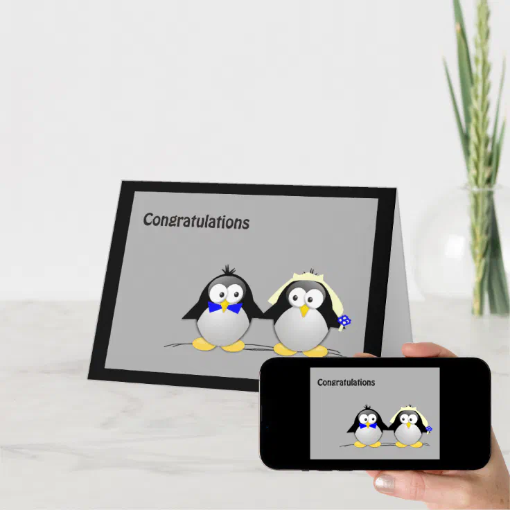 Congratulations Wedding- Penguins Card | Zazzle