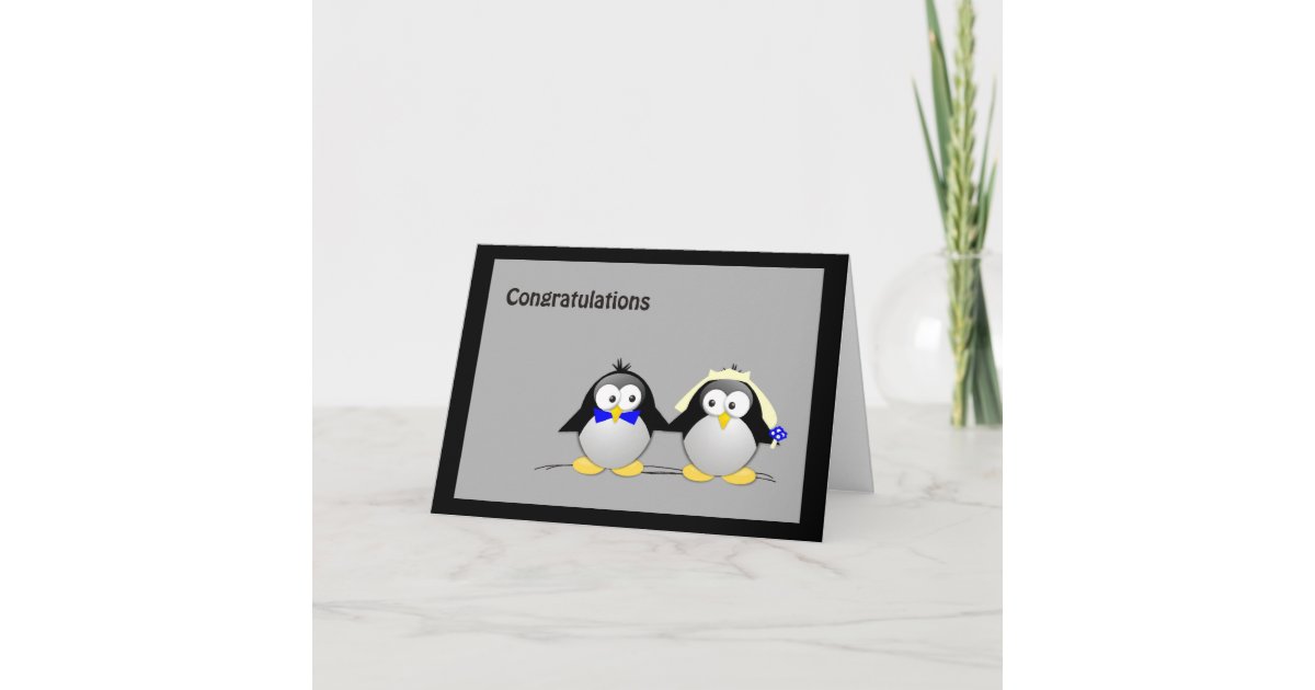 Congratulations Wedding- Penguins Card | Zazzle