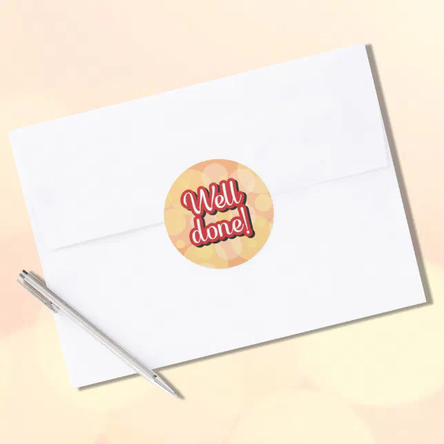 Congratulations Well Done Classic Round Sticker | Zazzle