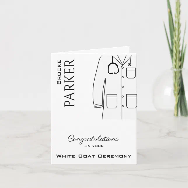 Congratulations White Coat Ceremony Doctor Card | Zazzle