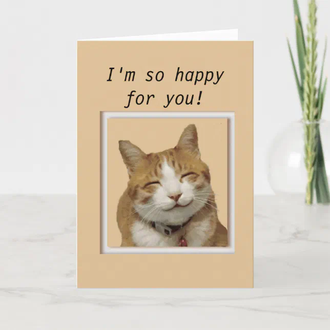 Congratulations with Happy Cat Card | Zazzle