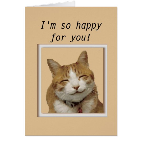 Congratulations with Happy Cat Card | Zazzle.com