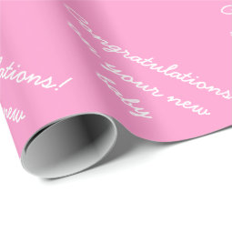Congratulations wrapping paper for new baby girl | Zazzle