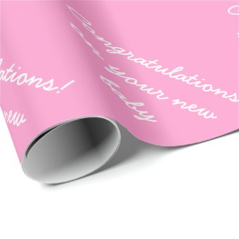 Congratulations wrapping paper for new baby girl | Zazzle