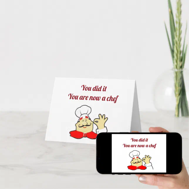 "CONGRATULATIONS" ****YOU ARE A CHEF**** CARD | Zazzle