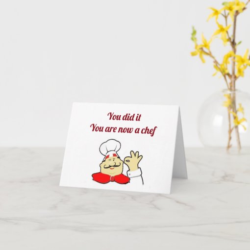 "CONGRATULATIONS" ****YOU ARE A CHEF**** CARD | Zazzle