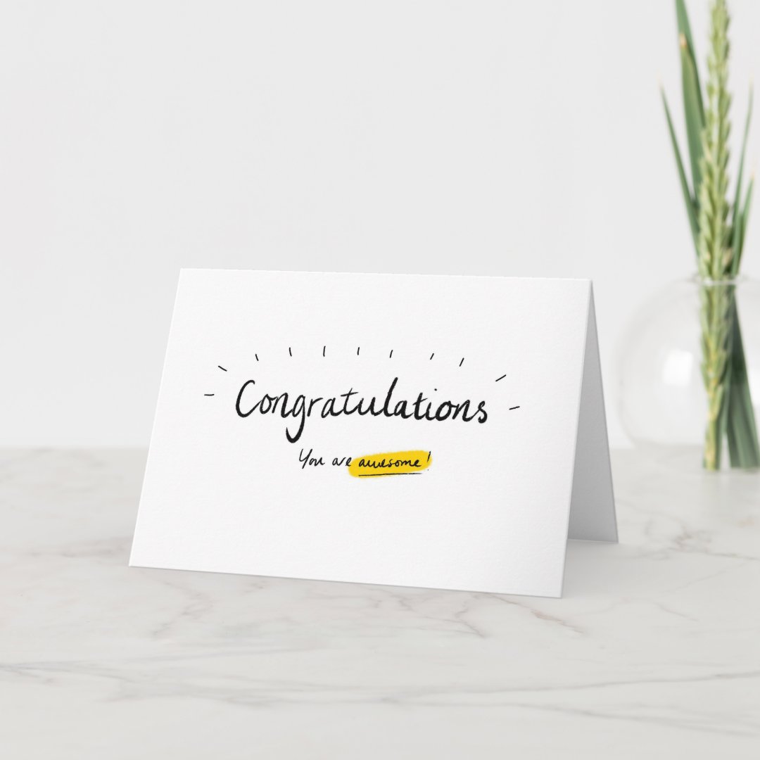 Congratulations, you are awesome! card | Zazzle