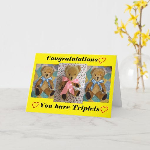 Congratulations you have triplets card | Zazzle