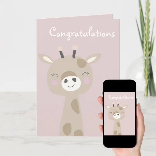 Congratulations Your Bundle Of Joy Giraffe Pink Card | Zazzle