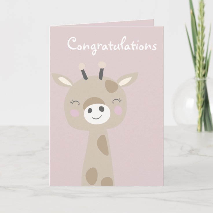 Congratulations Your Bundle Of Joy Giraffe Pink Card | Zazzle