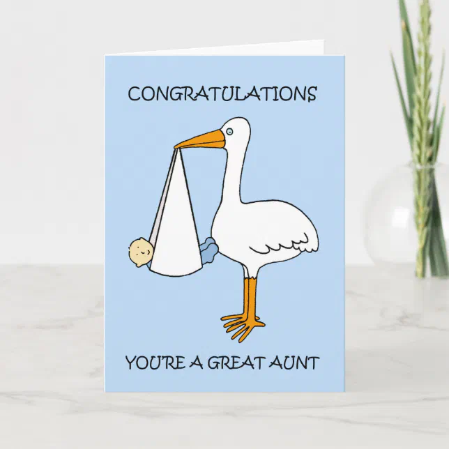 Congratulations You're a Great Aunt to a Baby Boy Card | Zazzle