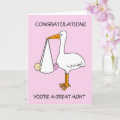Congratulations You're a Great Aunt to Baby Girl Card | Zazzle