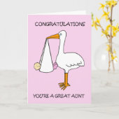 Congratulations You're a Great Aunt to Baby Girl Card | Zazzle