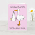 Congratulations You're a Great Uncle to Baby Girl Card | Zazzle