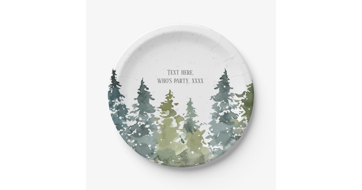 Conifer, Pine Tree, Evergreen Paper Plates | Zazzle