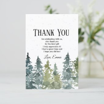 Conifer, Pine Tree, Evergreen Thank You Card | Zazzle