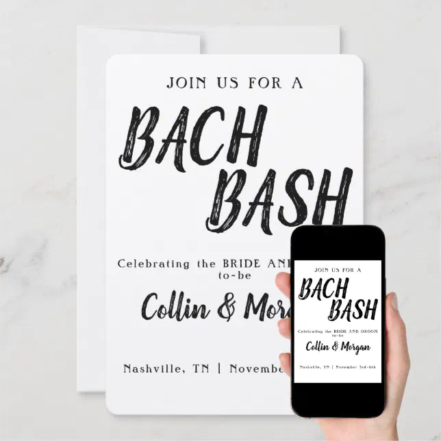 Conjoined Bachelor/Bachelorette Party Invitation | Zazzle