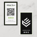 Connect on Social Media Black Border Green Keyline Business Card | Zazzle