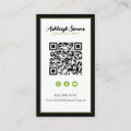 Connect on Social Media Black Border Green Keyline Business Card | Zazzle