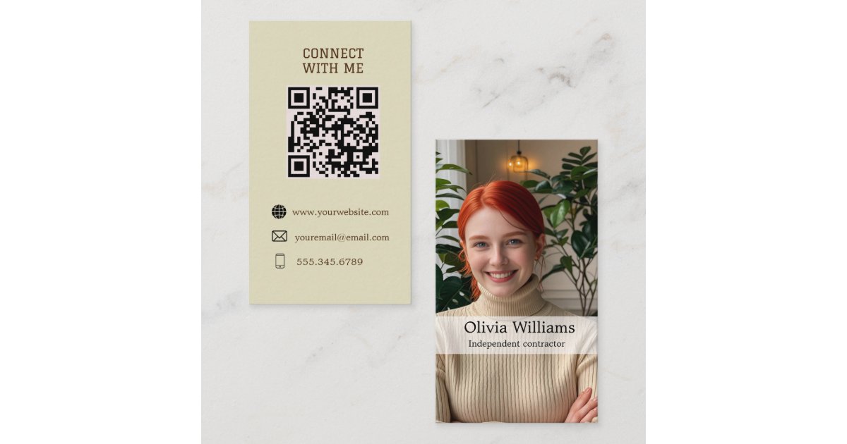 Connect with Me - Custom QR Code Card | Zazzle