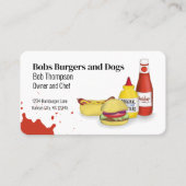 Connect With Me | QR Code Simple Hamburger Hotdogs Business Card | Zazzle