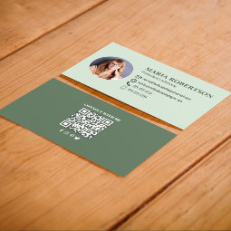 Connect with Me | QR Code Social Media Palm Leaves Business Card | Zazzle