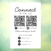 Connect with Us QR Code Social Media Follow Us Window Cling | Zazzle