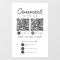 Connect with Us QR Code Social Media Follow Us Window Cling | Zazzle