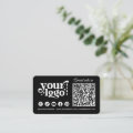 Connect with us Social Media QR Code Black Business Card | Zazzle