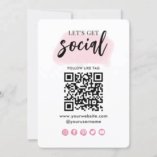 Connect With Us Social Media QR Code Business Card | Zazzle