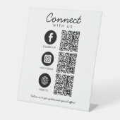 Connect with Us Social Media QR Code Business Pedestal Sign | Zazzle