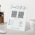 Connect With Us Social Media QR Code Business Pedestal Sign | Zazzle