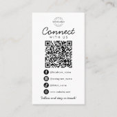 Connect with Us Social Media QR Code Company Logo Business Card | Zazzle