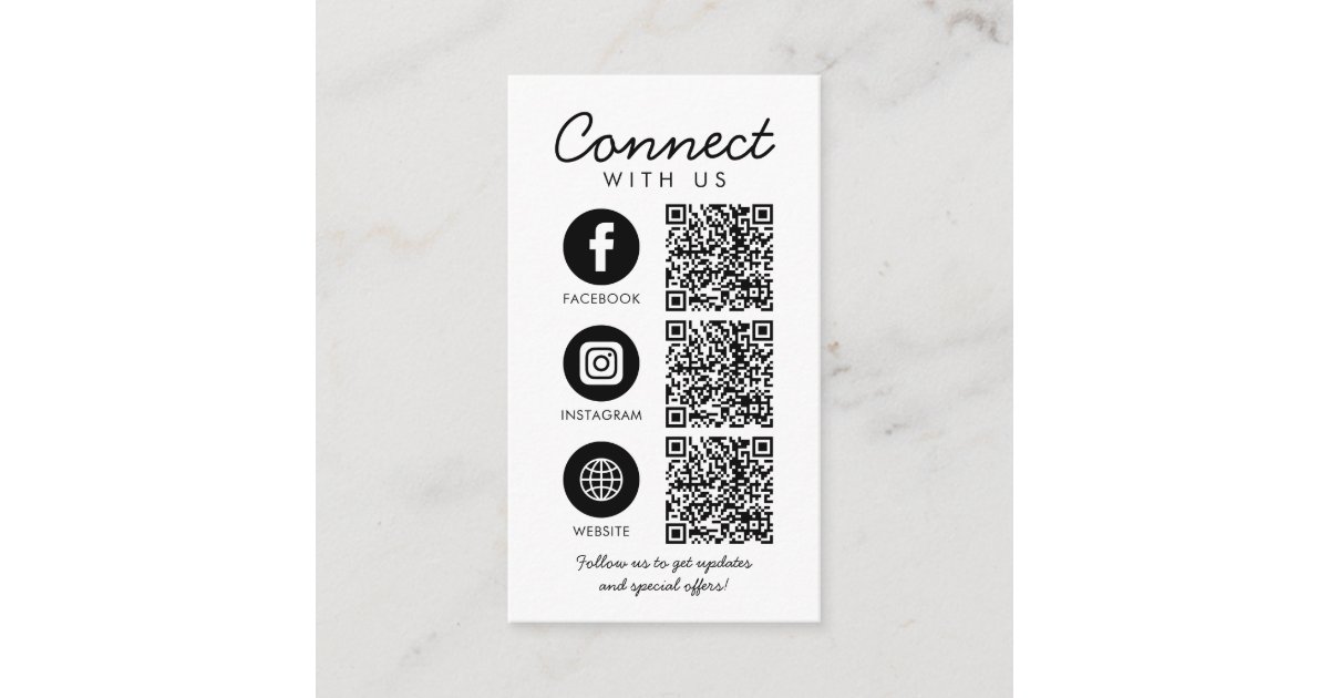 Connect with Us Social Media QR Code Company Logo Enclosure Card | Zazzle