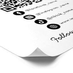 Connect with Us Social Media QR Code Template Poster | Zazzle