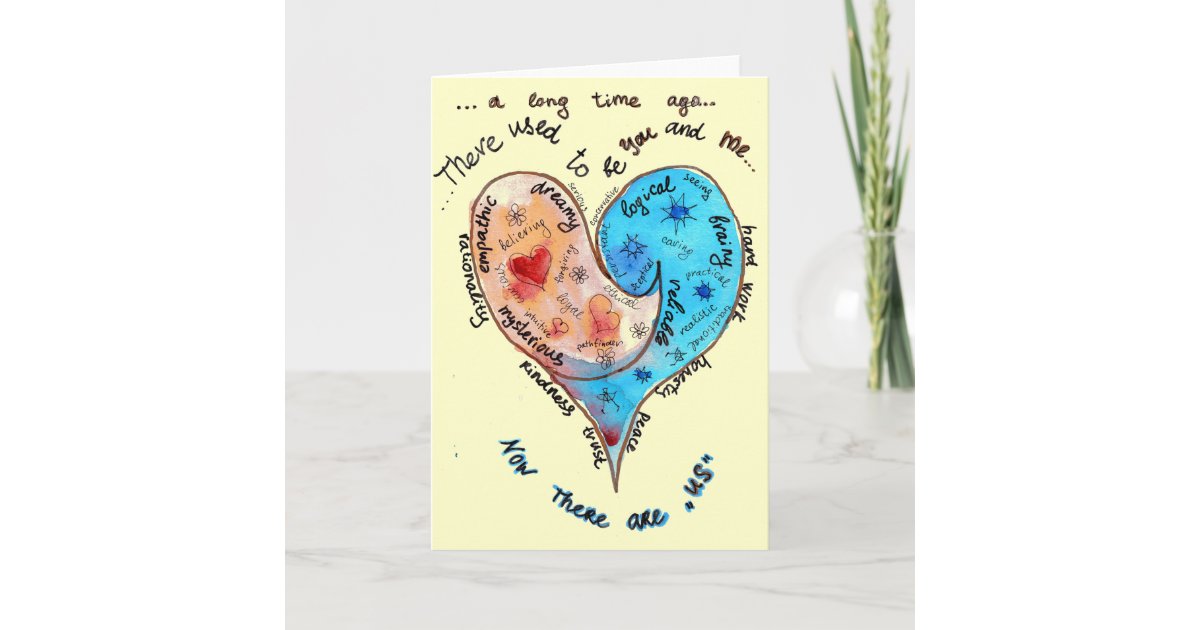 Connected Hearts socionics-inspired ESTJ/INFJ Card | Zazzle