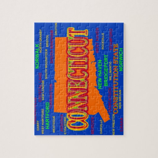 Connecticut Cities and Towns State Pride Map Jigsaw Puzzle | Zazzle