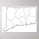 Connecticut Counties Blank Outline Map Poster | Zazzle