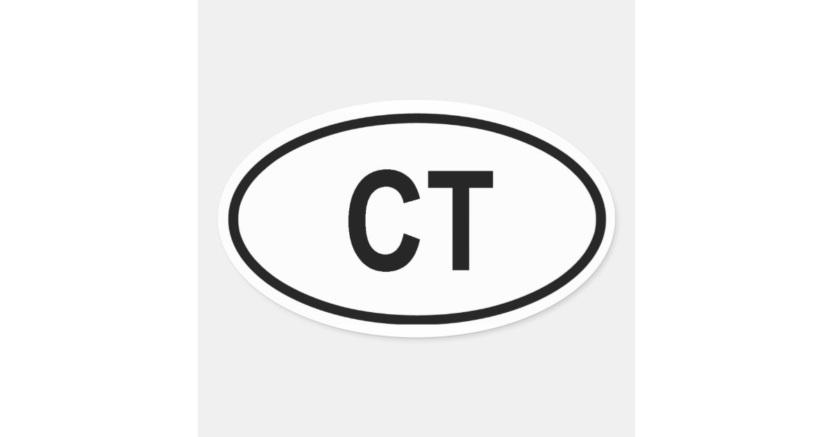 Connecticut "CT" Oval Sticker | Zazzle