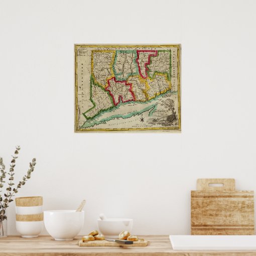 Connecticut Map Poster | Zazzle