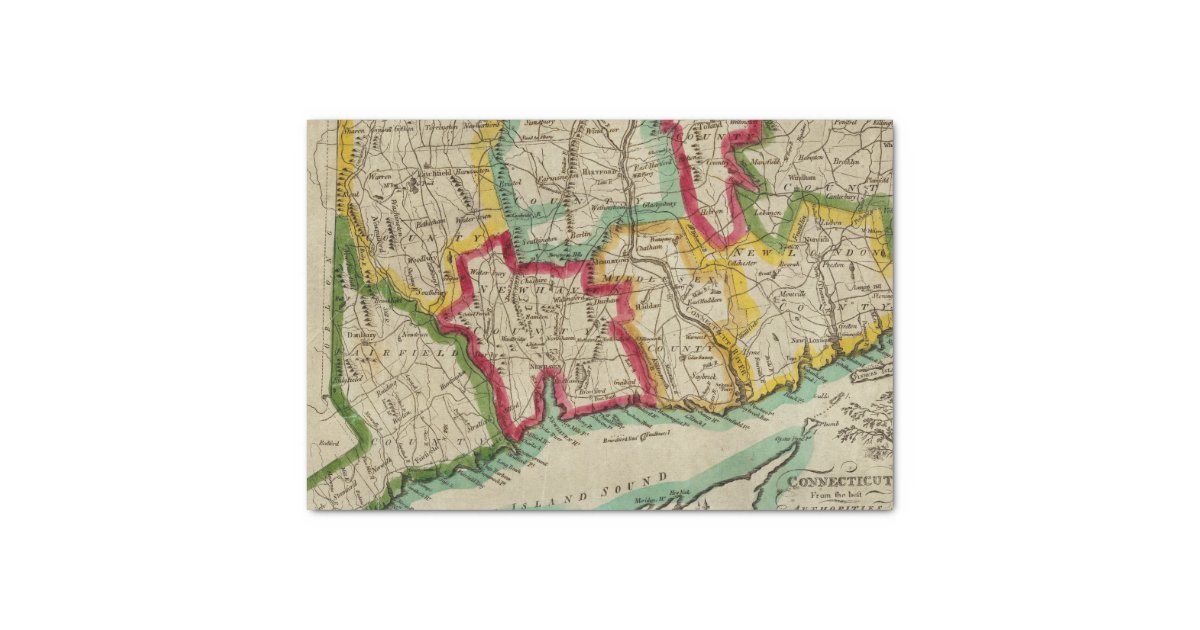 Connecticut Map Tissue Paper | Zazzle