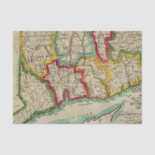 Connecticut Map Tissue Paper | Zazzle