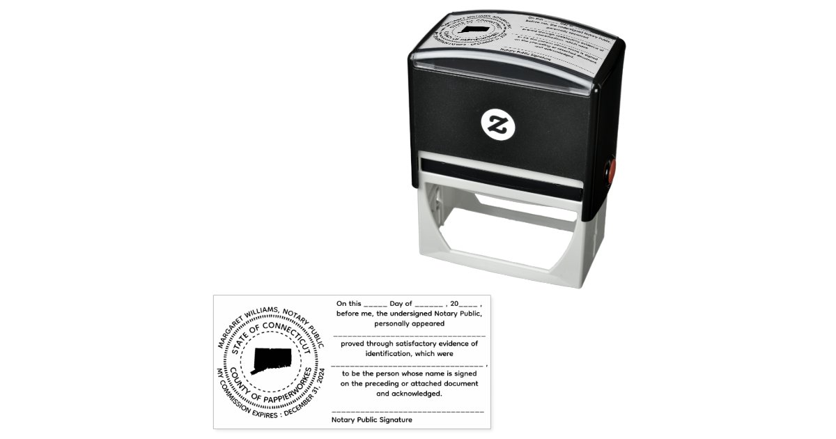 Connecticut Notary Public Acknowledgement Stamp | Zazzle