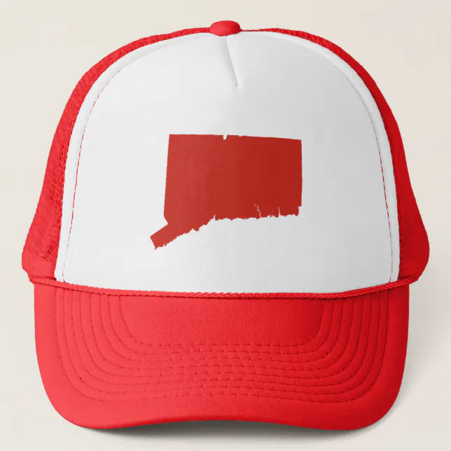 Connecticut Red State Snap Back Mesh Trucker Hat | Zazzle