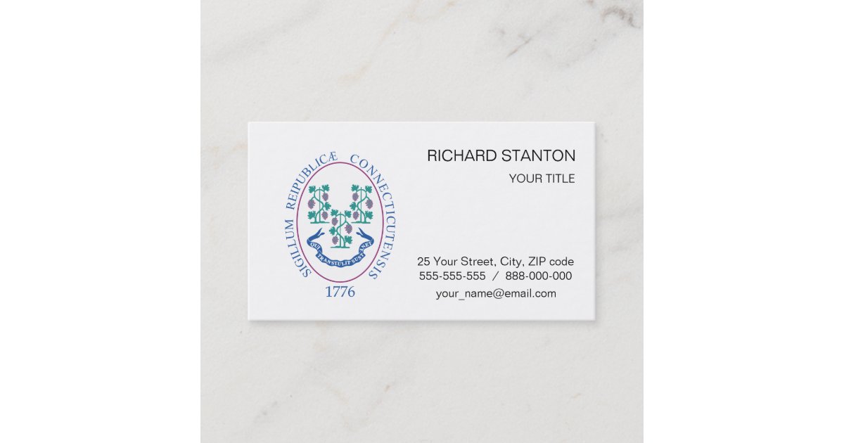 Connecticut sign business card | Zazzle