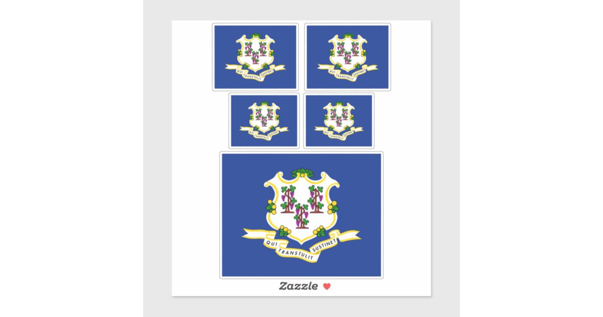 Connecticut State Flag Design Sticker | Zazzle