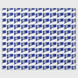 Connecticut State Outline Map and Seal Wrapping Paper | Zazzle