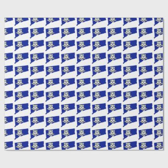 Connecticut State Outline Map and Seal Wrapping Paper | Zazzle