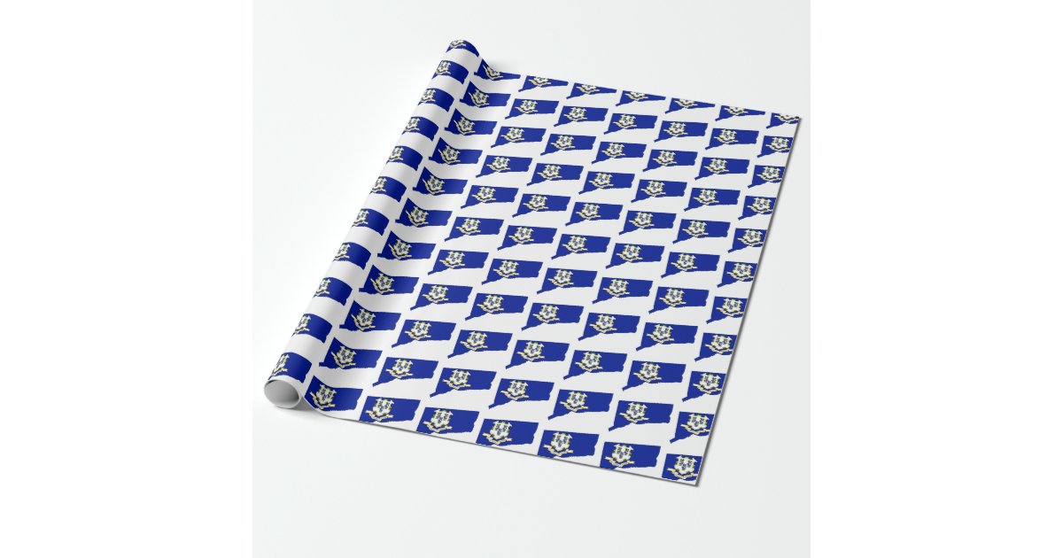 Connecticut State Outline Map and Seal Wrapping Paper | Zazzle